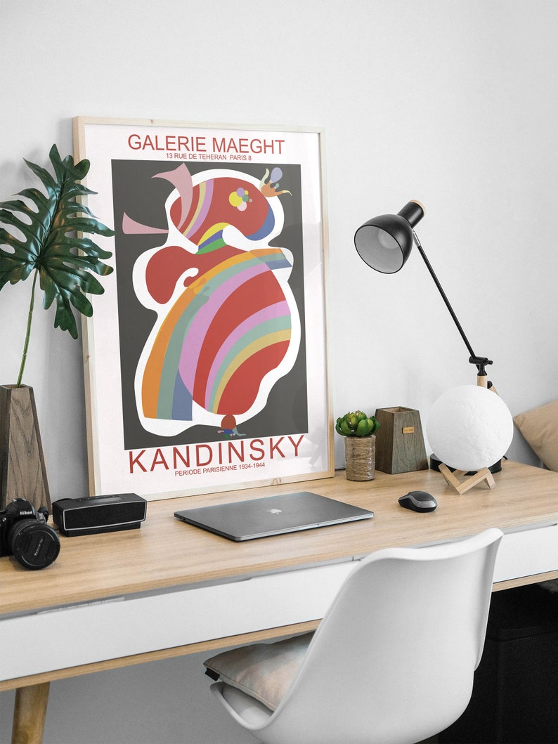 Kandinsky Vintage Art Exhibition Remastered Poster Red Shape - Etsy