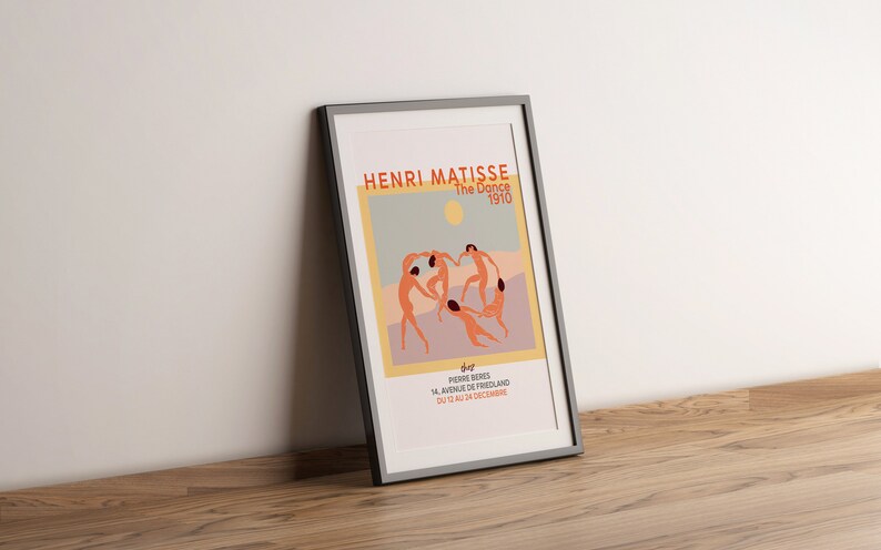 Henri Matisse Vintage Exhibition Poster the Dance 1910 Line Art ...