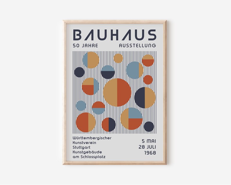 Bauhaus Exhibition Poster Set: Mid-century Modern Geometric Prints ...