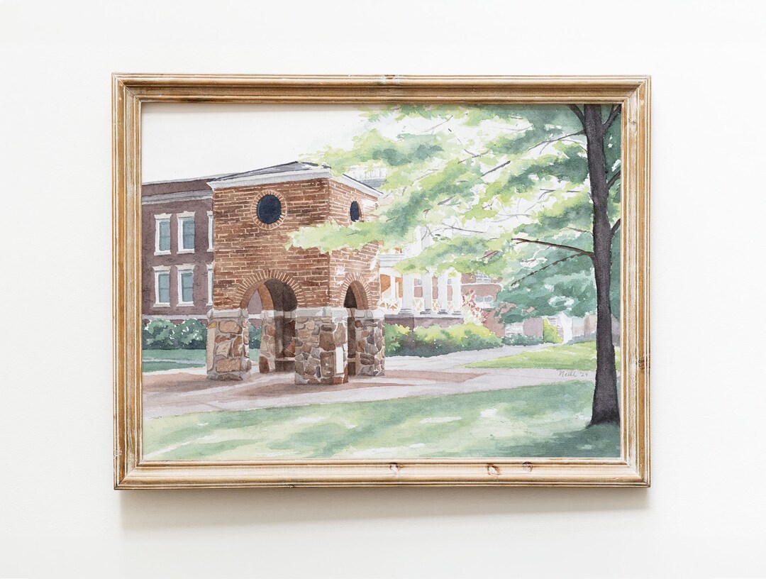 Harding Bell Tower Watercolor Painting Print, Art Print, Arkansas ...