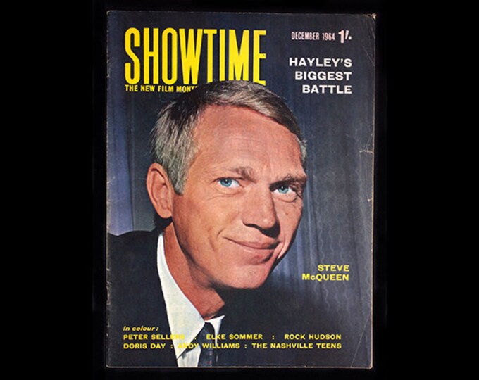 Vintage SHOWTIME Magazine December 1964 Steve Mcqueen Cover - Etsy
