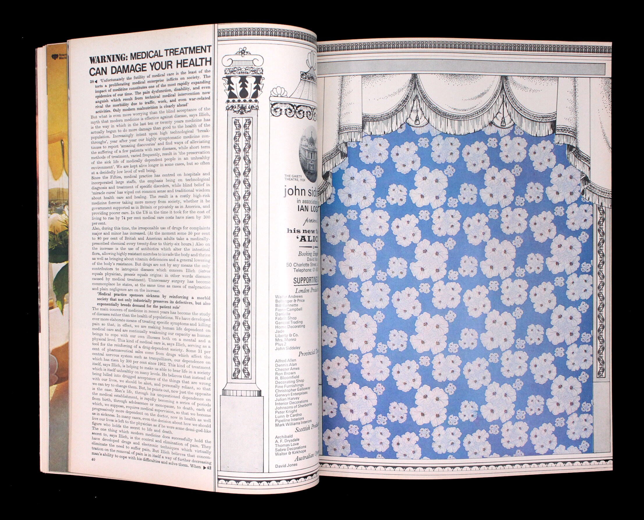 Vintage UK HARPERS & QUEEN Magazine, March 1975 Francois Lamy, Clive ...