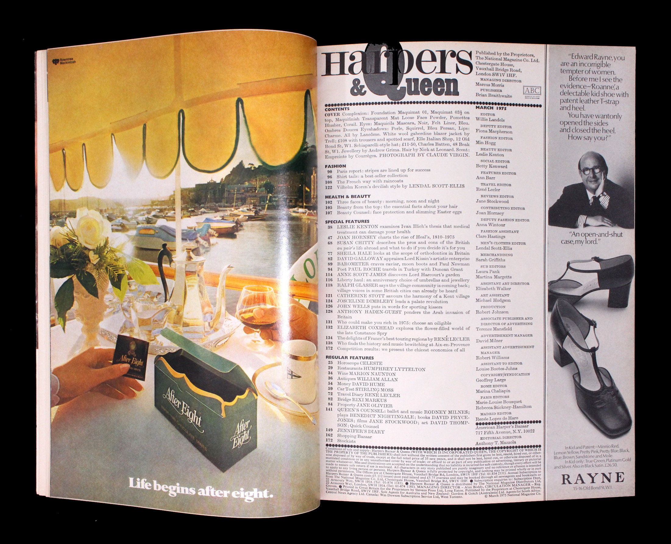 Vintage UK HARPERS & QUEEN Magazine, March 1975 Francois Lamy, Clive Arrowsmith - Etsy