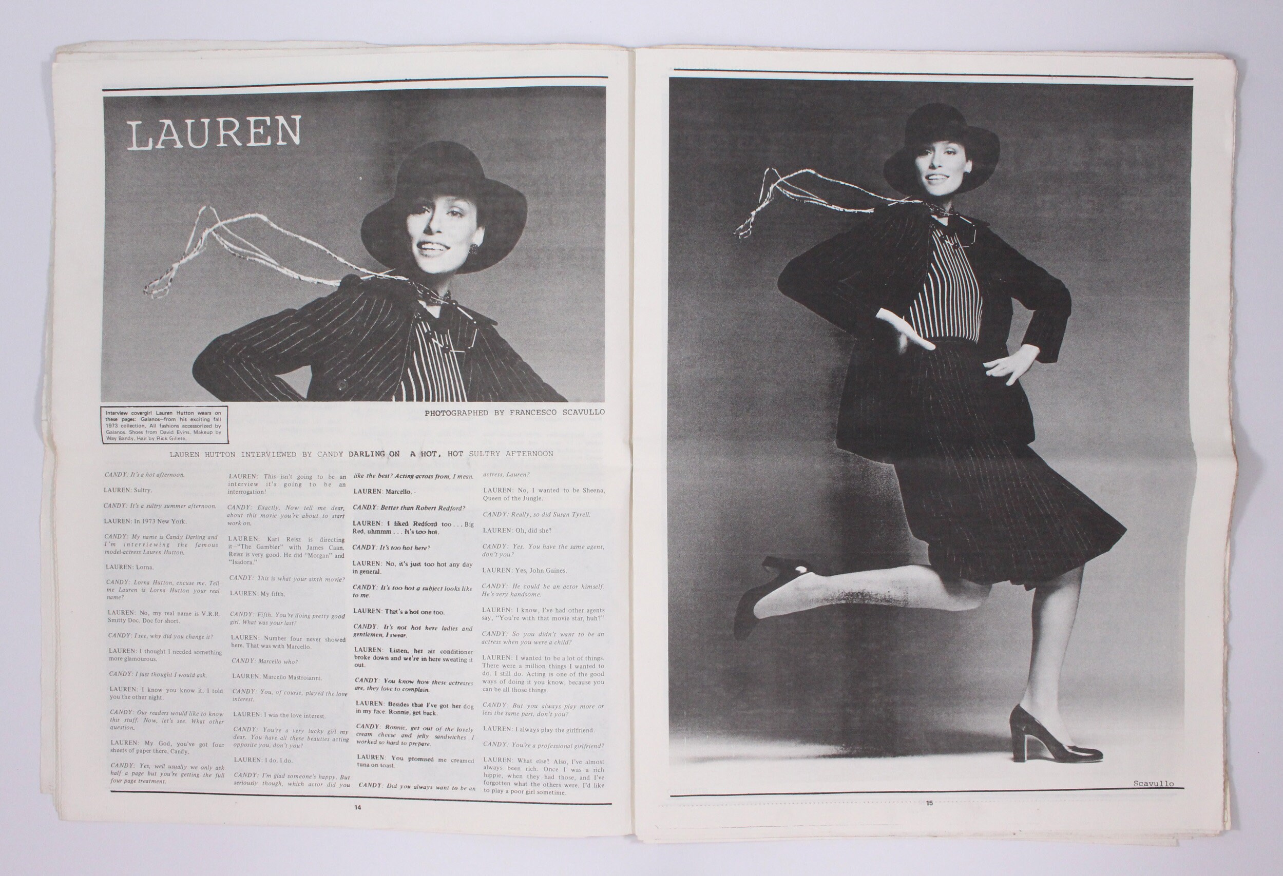 Andy Warhol's INTERVIEW Magazine, October 73, LAUREN HUTTON Cover Patti ...