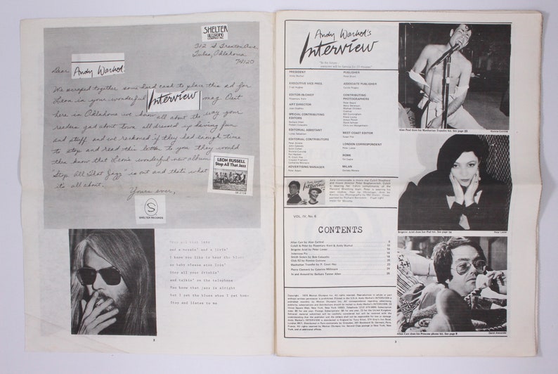 Andy Warhol's INTERVIEW Magazine June 74 CYBILL SHEPHERD - Etsy