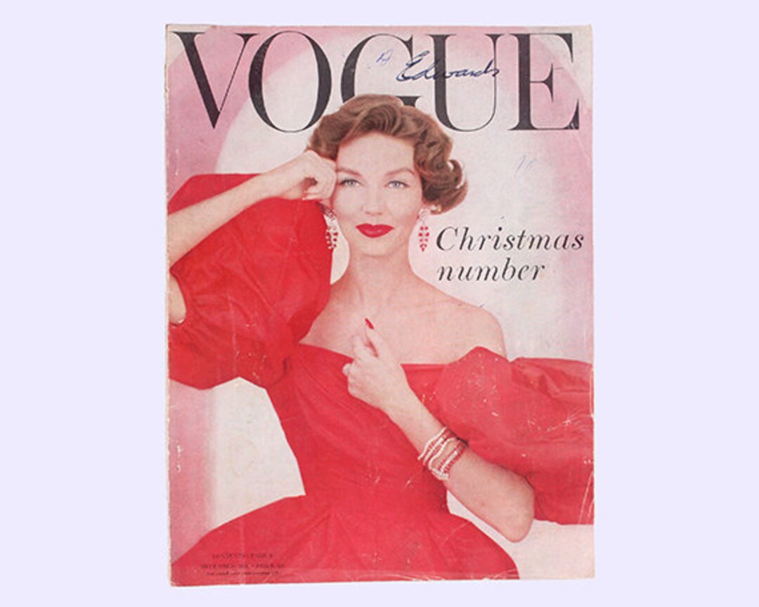 Vintage UK VOGUE Magazine December 1956 Horst William - Etsy