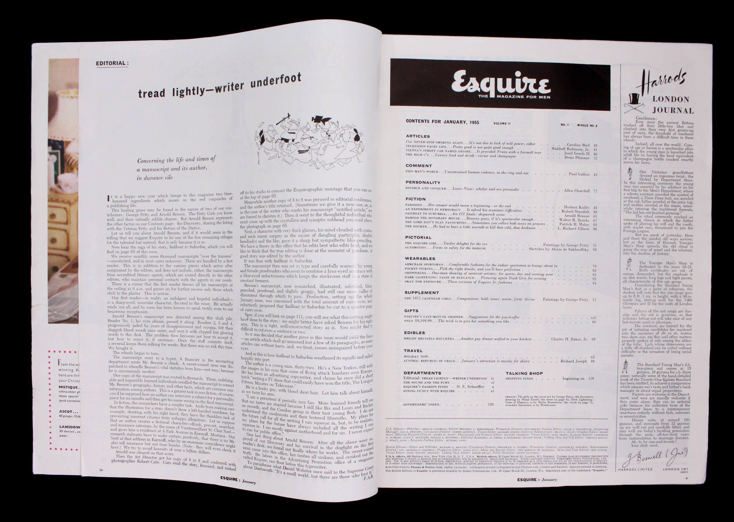 Vintage ESQUIRE Magazine January 1955 Calendar Girls Cover - Etsy