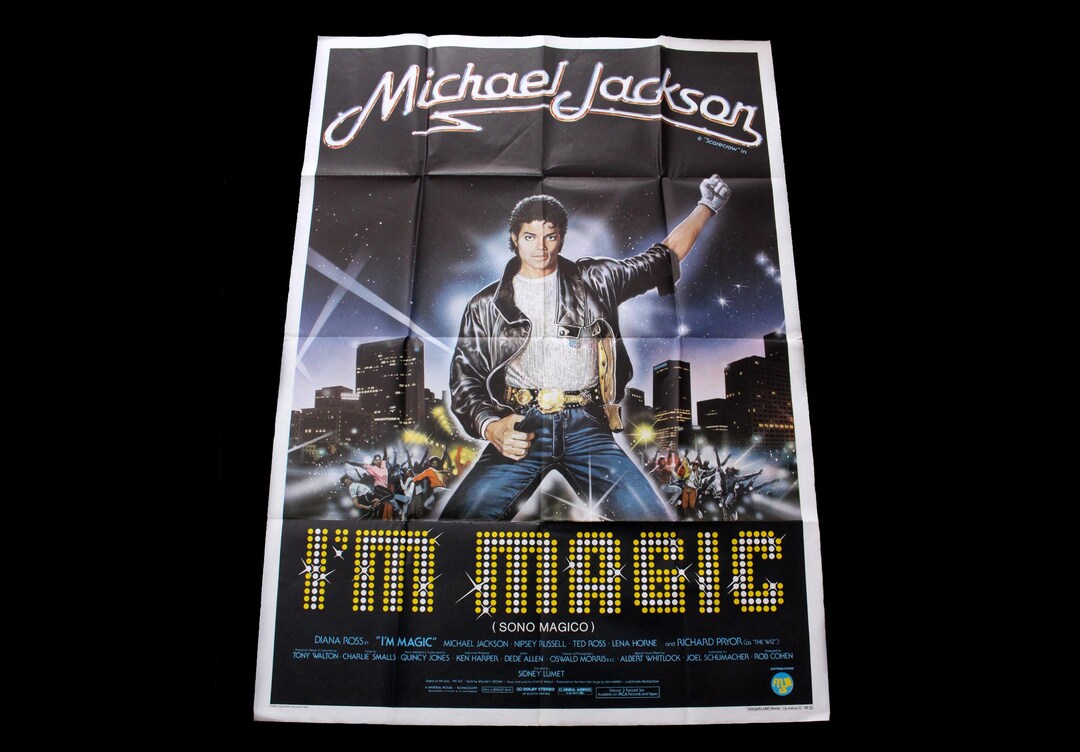 MICHAEL JACKSON, I'm Magic (the Wiz) Italian Vintage Poster 1984 RARE ...