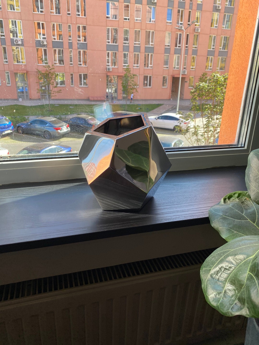 Polygonal Metal Stainless Steel Planter Flower Pot Low Poly Art Mirror ...
