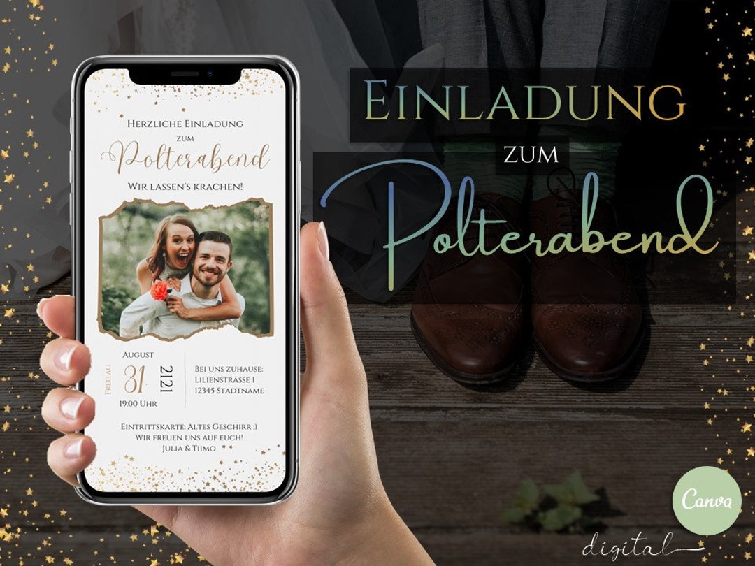Polterabend Einladung Digital Whatsapp Ecard - Etsy