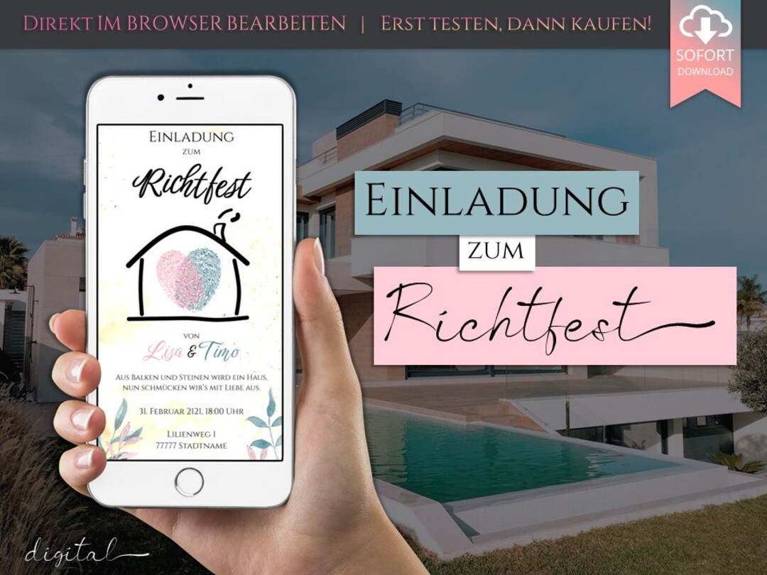 Invitation Topping-out Ceremony Digital Whatsapp Invitation - Etsy