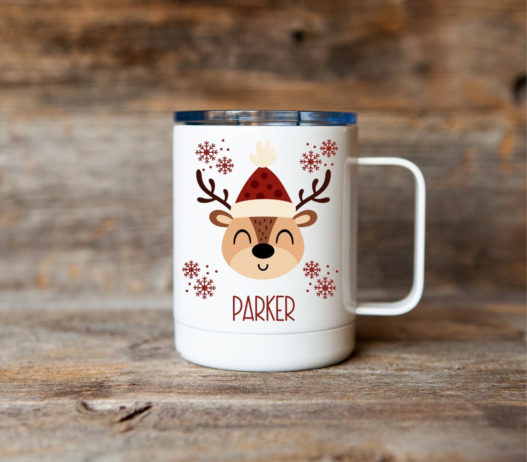 Kid's Personalized Hot Cocoa Mug With Lid and Straw, Kid's Personalized ...