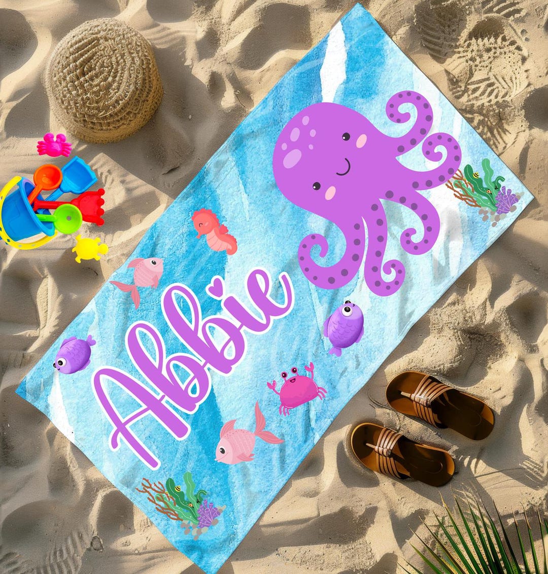 Personalized Kids Beach Towel - Custom Gift for Birthday or Holiday ...