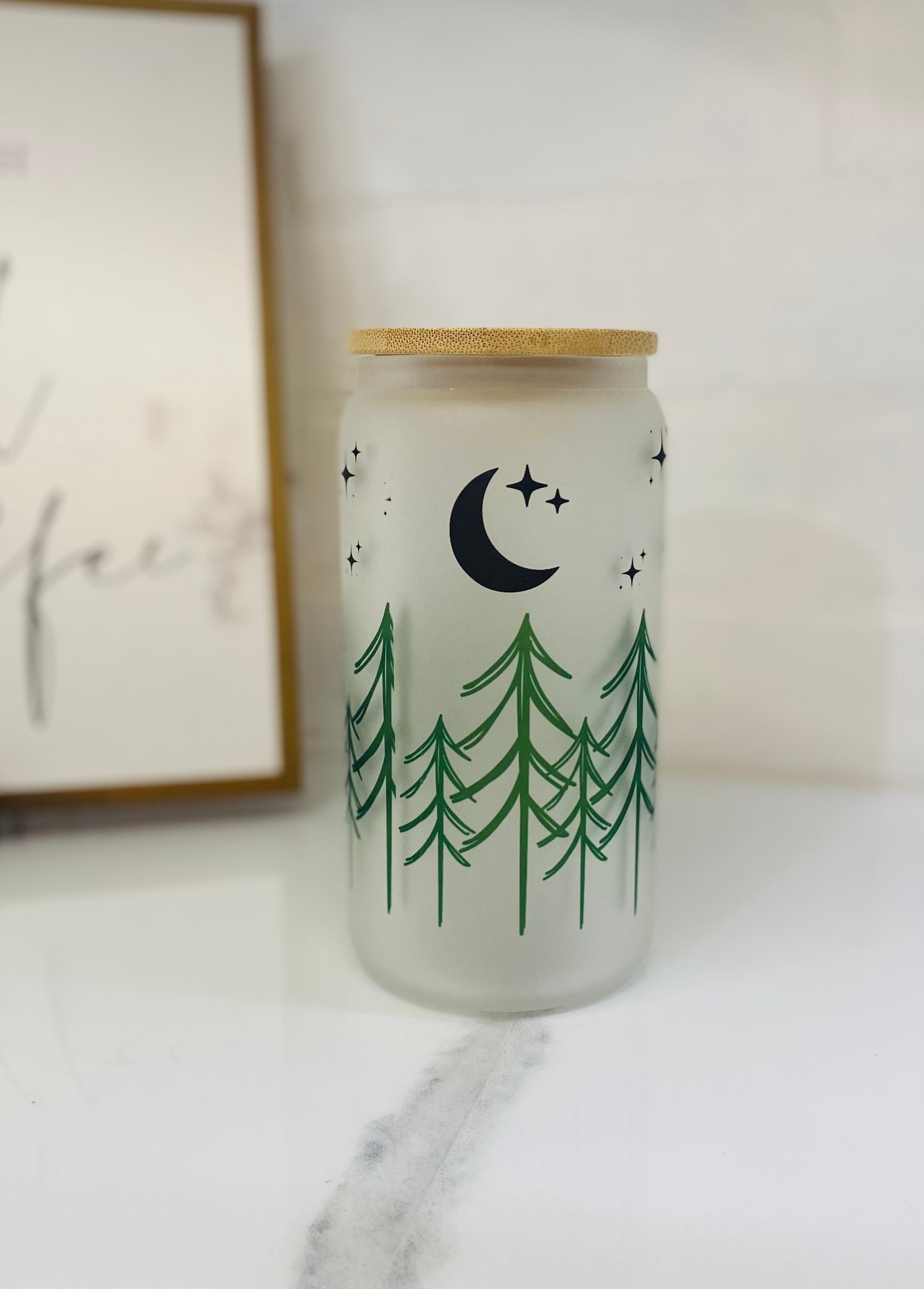 Nature Inspired Drinking Glass Nature Frosted Glass Tumbler - Etsy