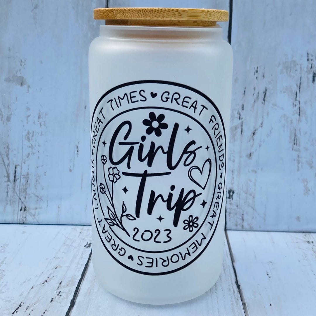 Girls Trip Iced Coffee Glass, Girls Trip Gift Idea, Girls Trip Glass ...