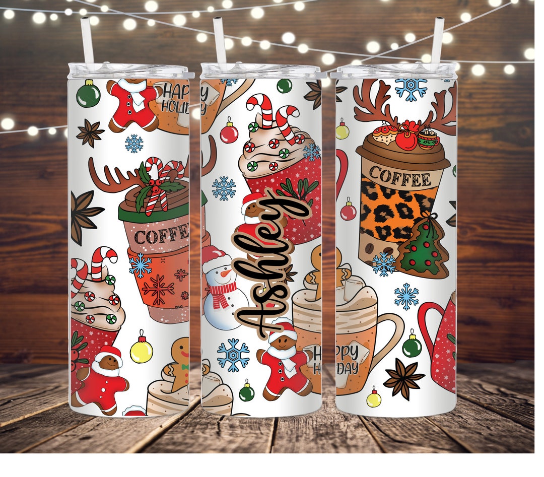 Christmas Coffee Tumbler, Christmas Snowman Coffee, Reindeer Coffee ...