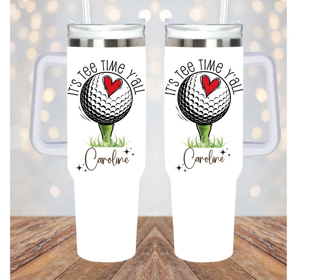 Golf Tumbler With Lid and Straw, 40oz Golf Tumbler With Handle, Golf ...
