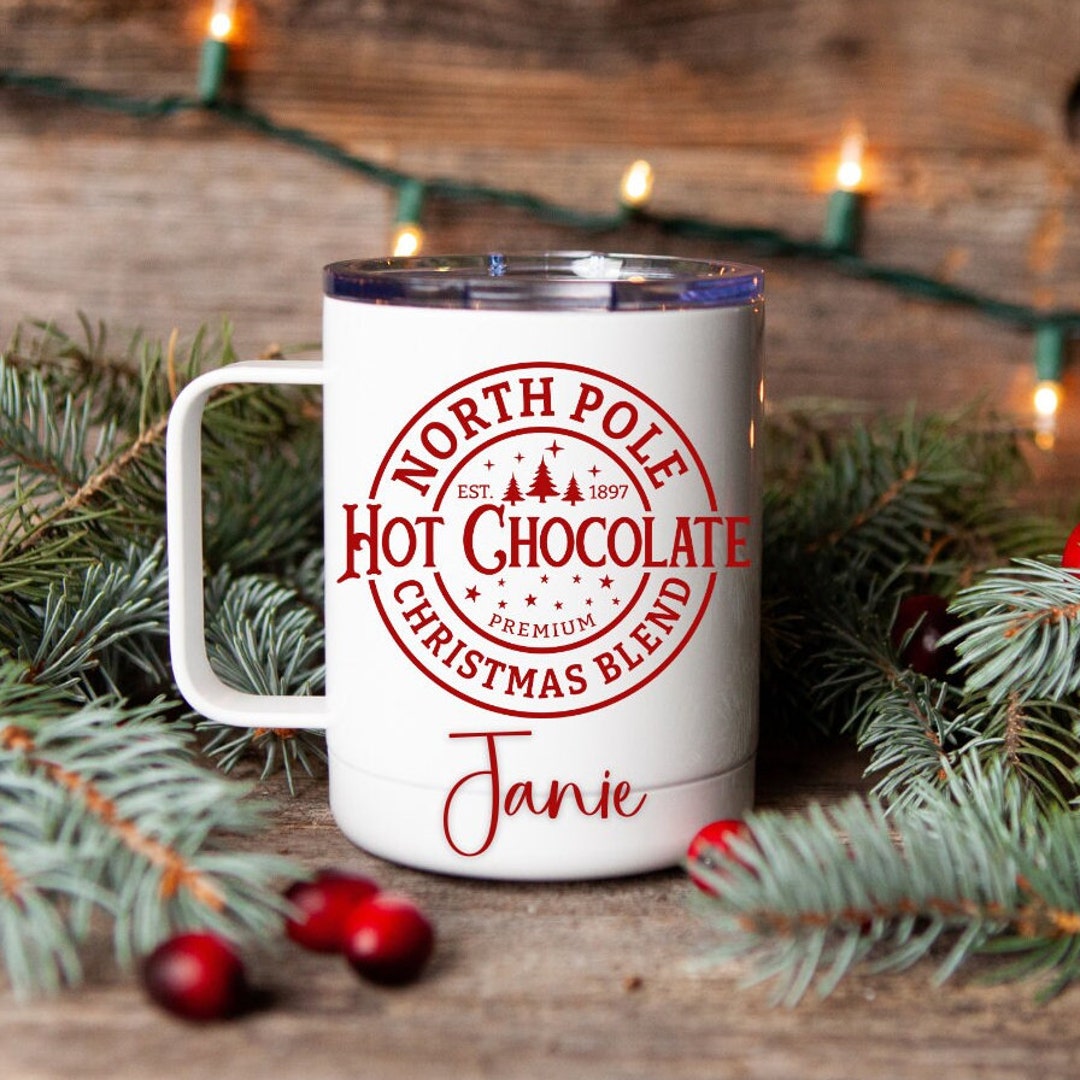 Hot Chocolate Coffee Mug, Hot Cocoa Holiday Mug, Cutsom Hot Chocoalte ...