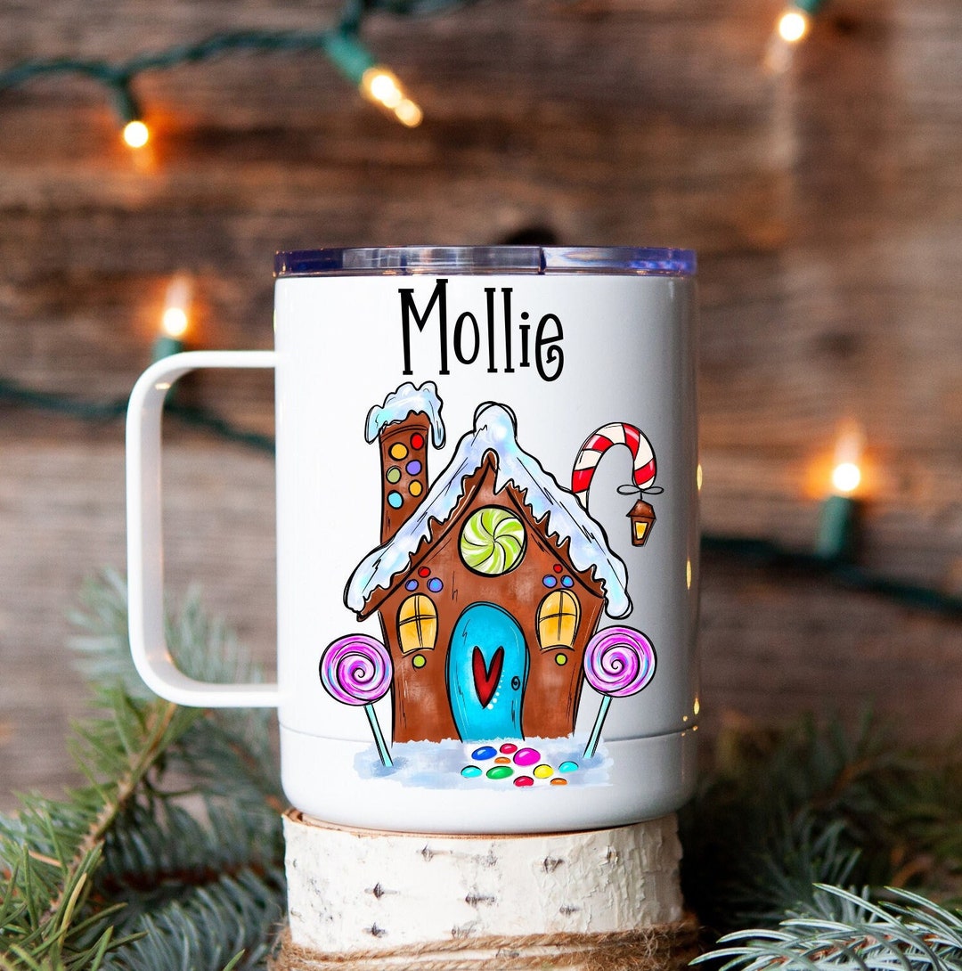 Gingerbread Coffee Mug, Christmas Coffee Mug With Lid and Straw ...