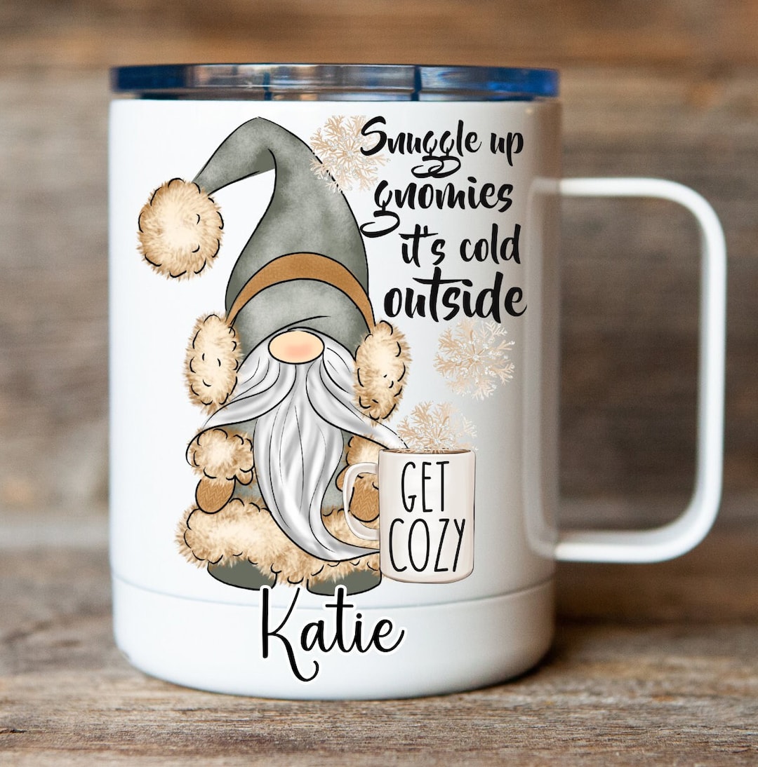 Personalized Gnome Coffee Cup, Gnome Holiday Mug With Name, Winter ...