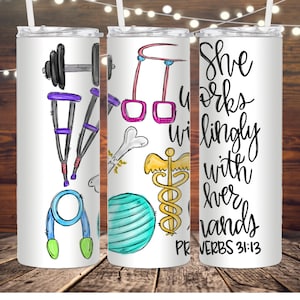 Physical Therapy Tumbler With Lid and Straw, Physical Therapist Tumbler ...