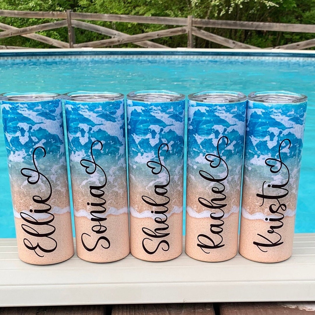 Custom Beach Tumbler, Girls Trip Tumbler, Beach Tumbler With Name ...