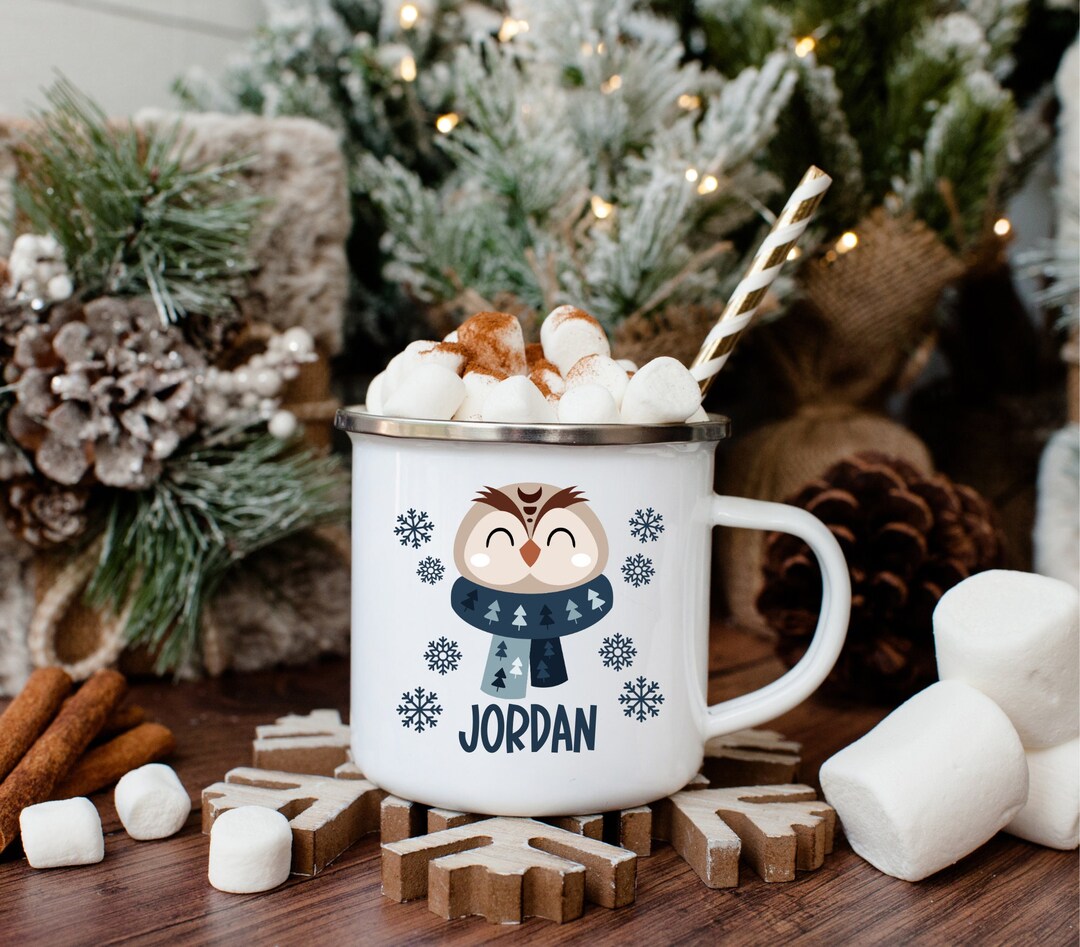 Custom Kid's Hot Cocoa Mug With Winter Animal, Personalized Kid's Hot ...