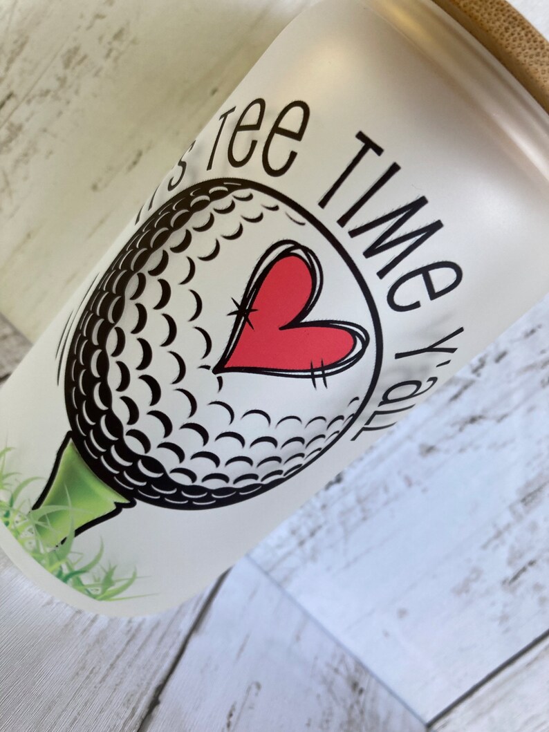 It's Tee Time Y'all Frosted Glass Iced Coffee Cup, Women's Golf Gift ...