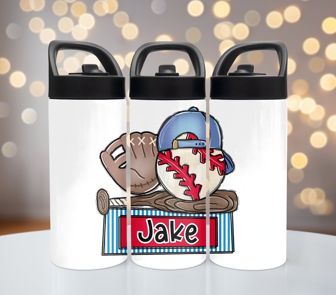 15oz Kids Water Bottle, Baseball Water Bottle for Boys, T-ball Water ...
