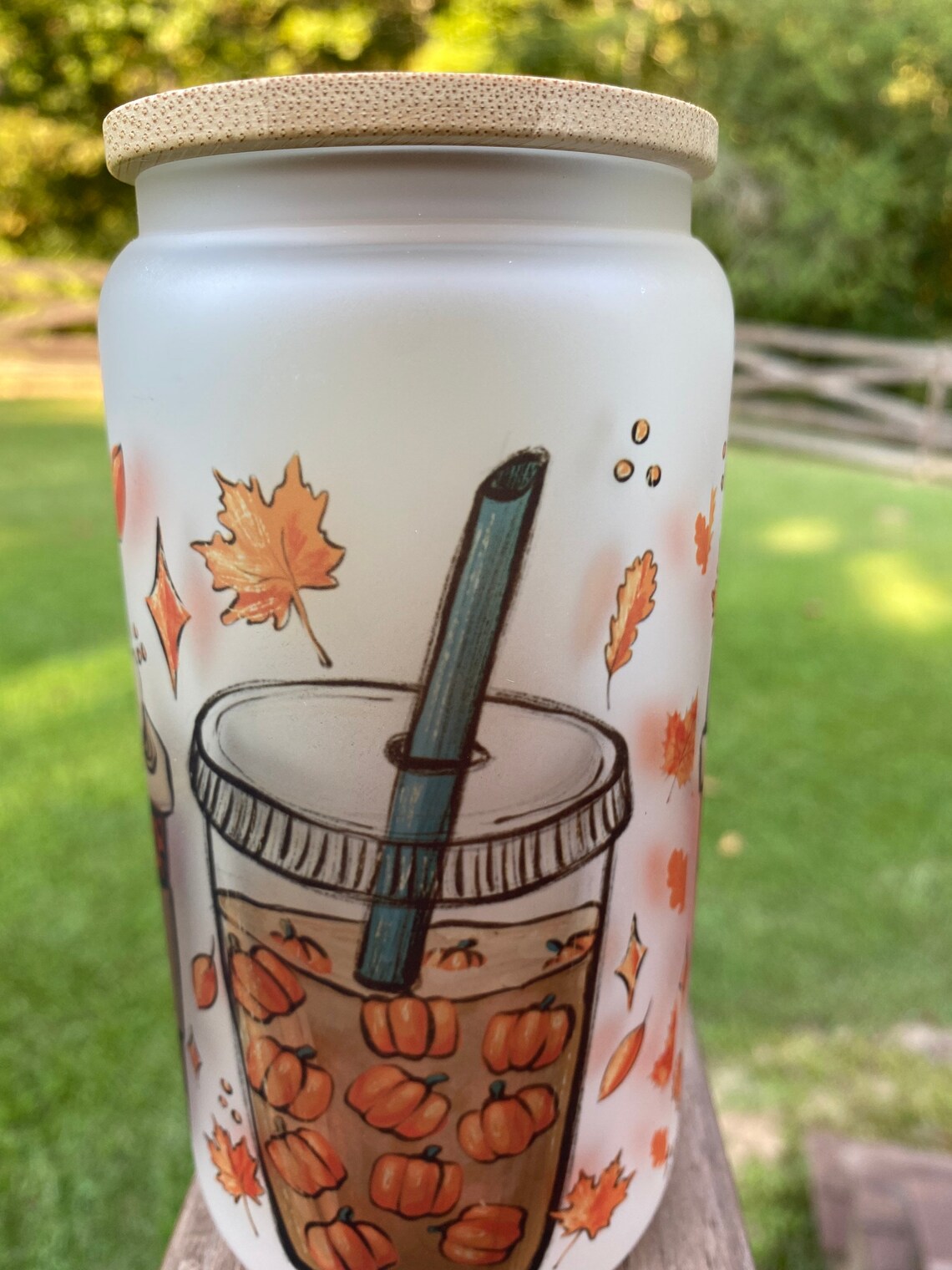 Fall Coffee Cup, Fall Iced Coffee Glass, Iced Coffee Cup, Pumpkin Iced ...