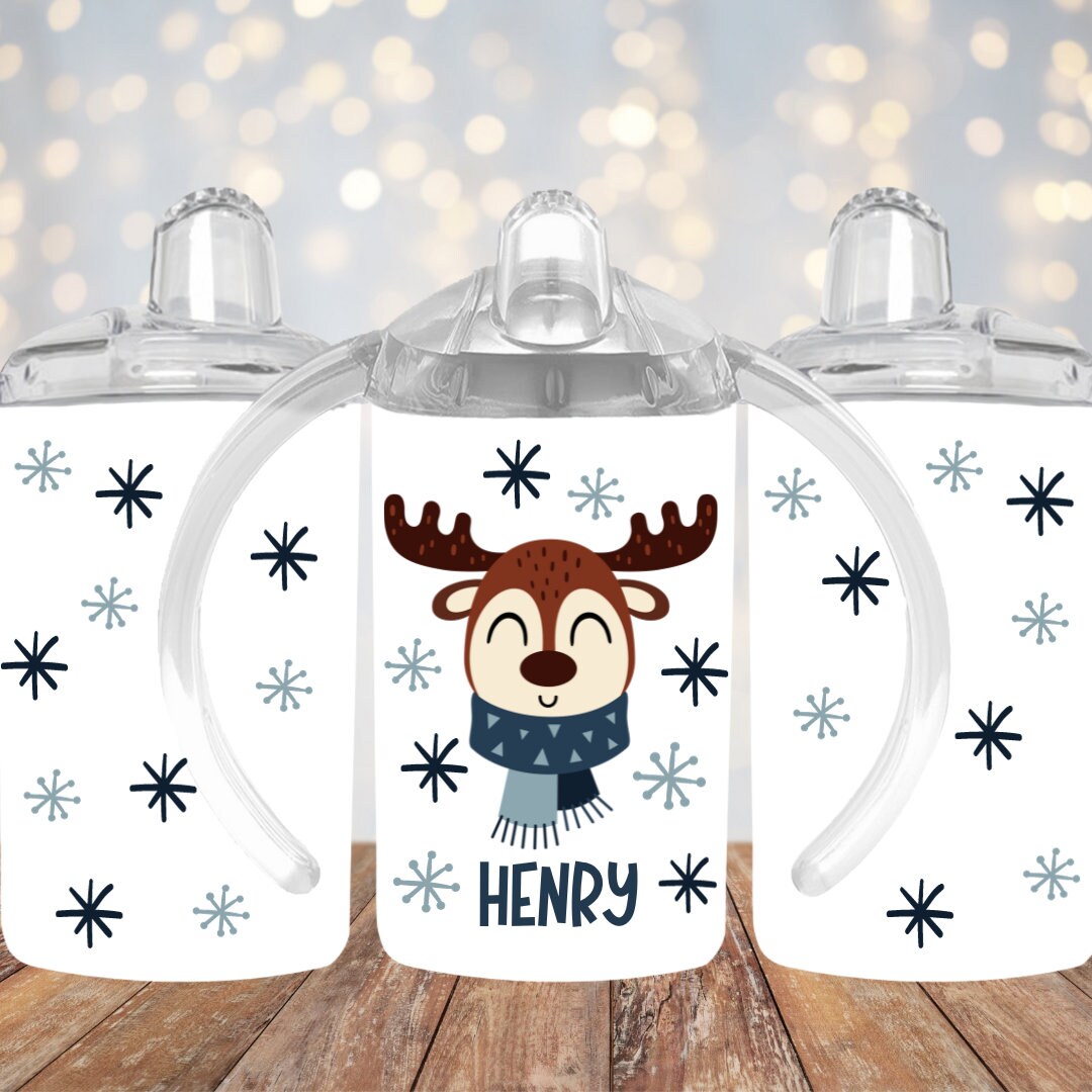Personalized Kids Winter Animal Sippy Cup, Custom Kids Sippy Cup, Kids ...