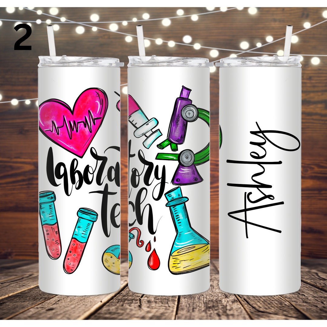 Lab Tech Personalized Tumbler, Laboratory Technician Tumbler Gift ...