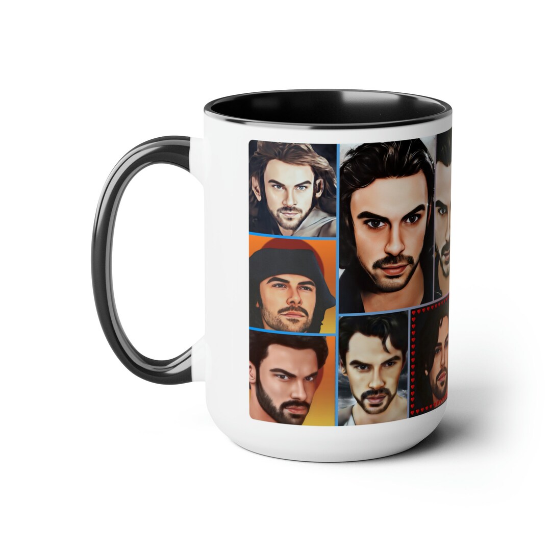 Aidan Turner, Poldark, Hobbit, Being Human Collage Mug Two-tone Coffee ...
