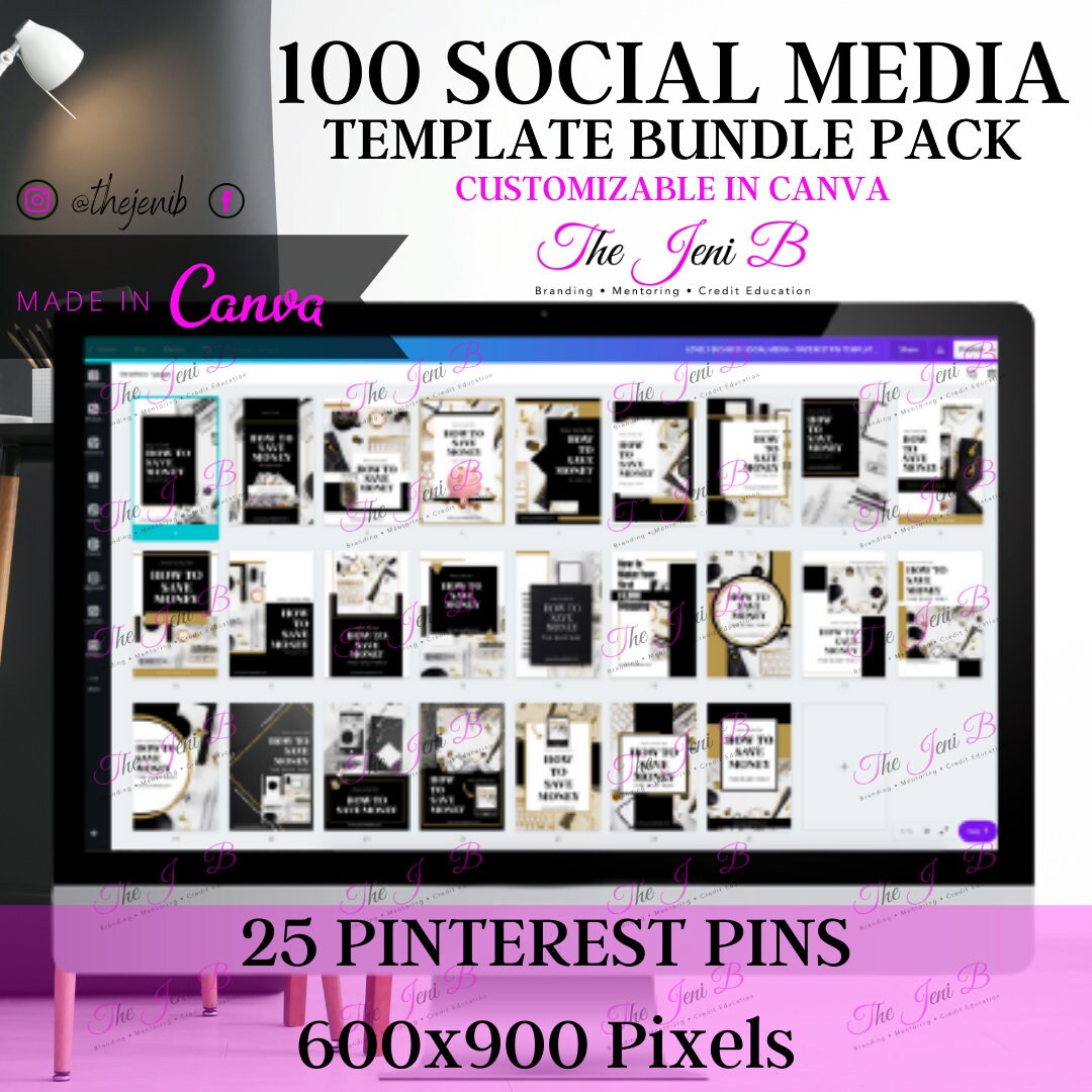 100 Canva Business Templates Bundle Pack Canva Templates Canva Content ...