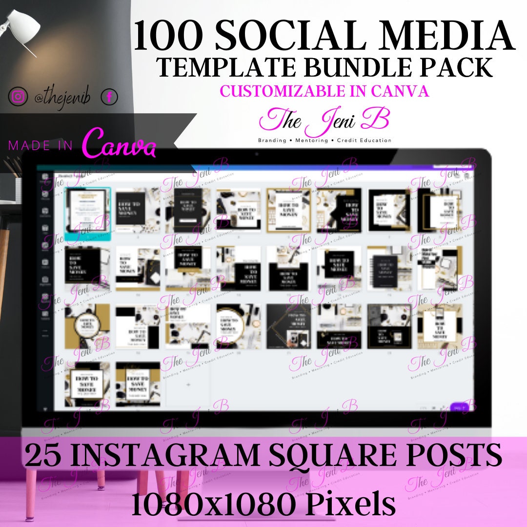 100 Canva Business Templates Bundle Pack Canva Templates Canva Content ...