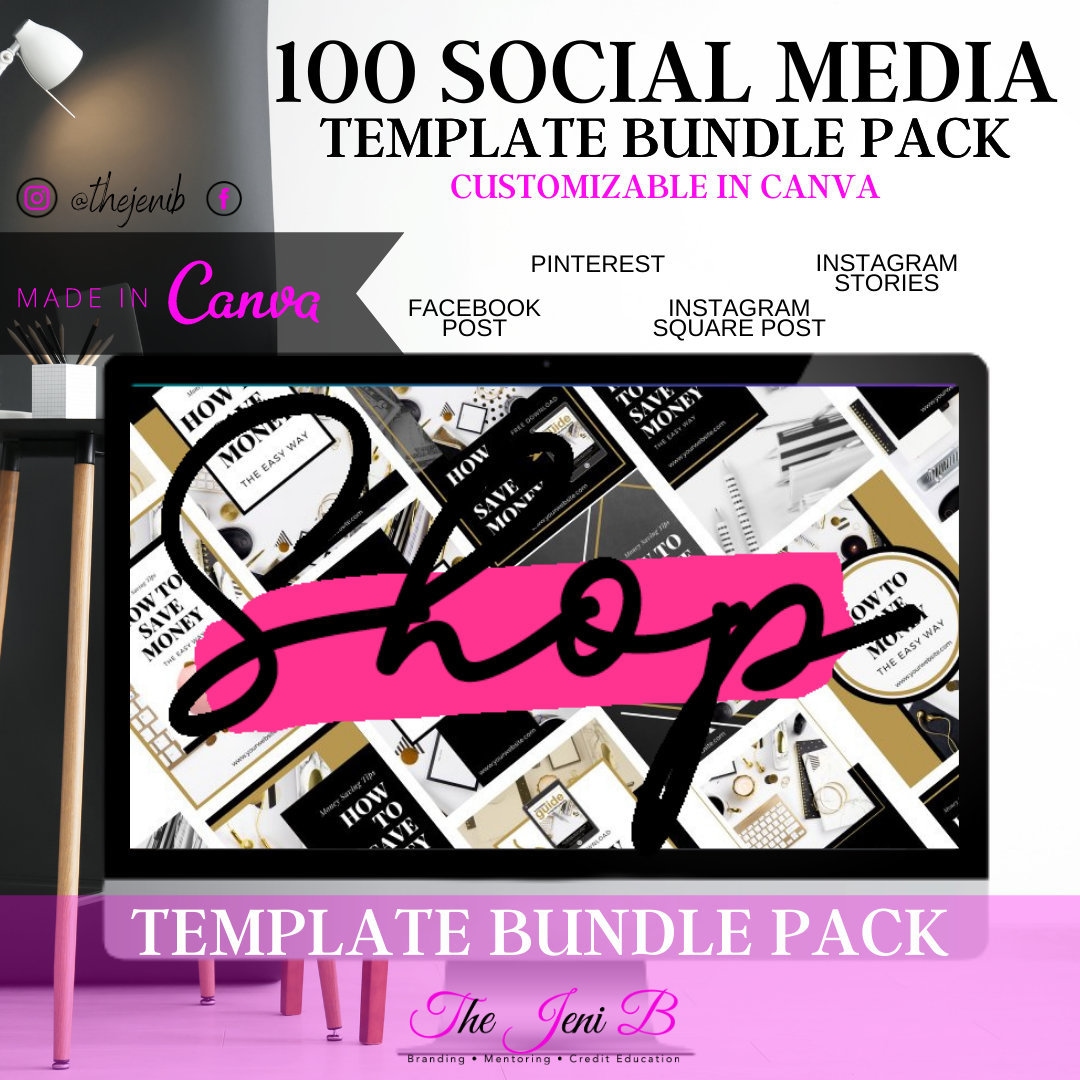 100 Canva Business Templates Bundle Pack Canva Templates Canva Content ...