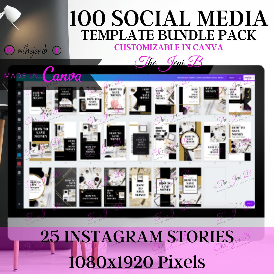 100 Canva Business Templates Bundle Pack Canva Templates Canva Content ...