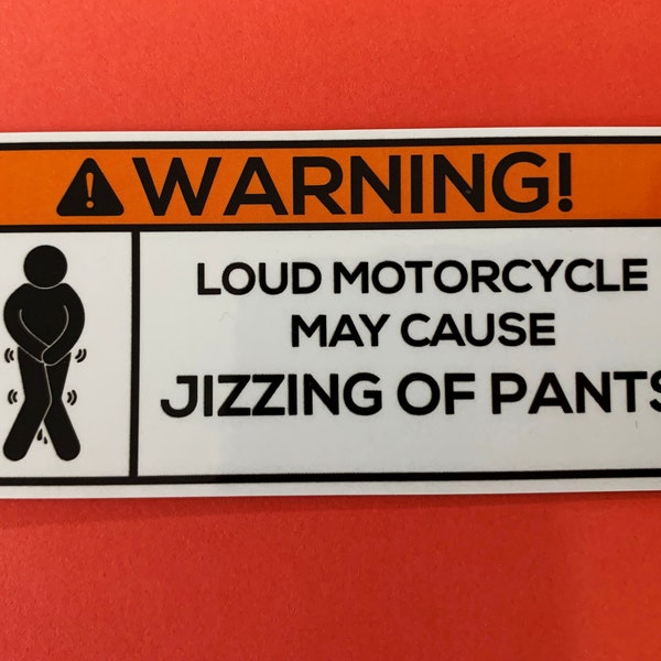 Motorcycle Warning Sticker - Etsy