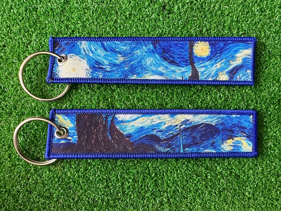 The Starry Night - Vincent Van Gogh Key Tag, Wave Keychain, Painting ...