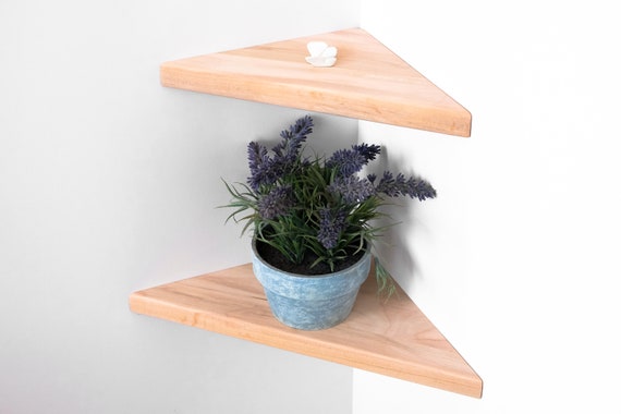 Set of 1 2 or 3 Triangle Corner Shelves Floating Shelves - Etsy