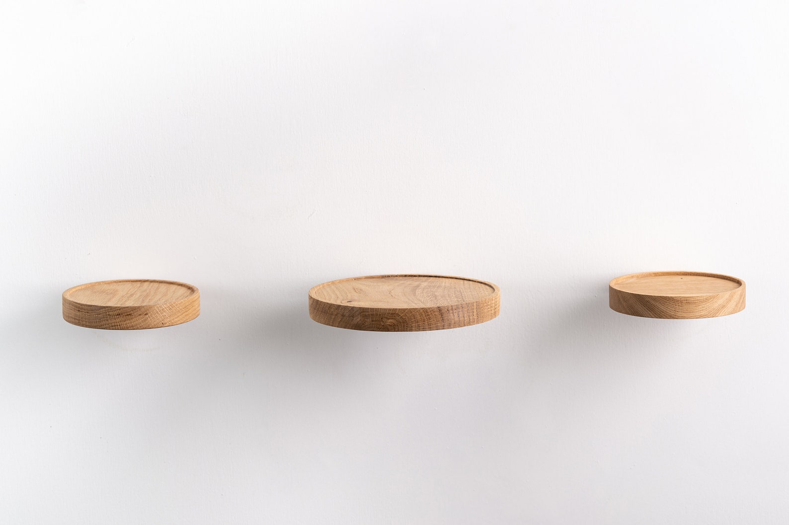 SET of Round Wooden Shelves Small Floating Shelf Modern - Etsy