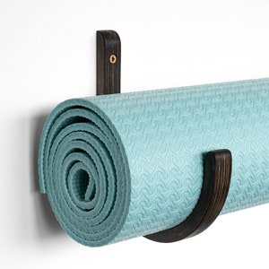 Wooden Wall Holders for Yoga Mat, Yoga Mat Holder, Wall Mount Yoga Mat ...