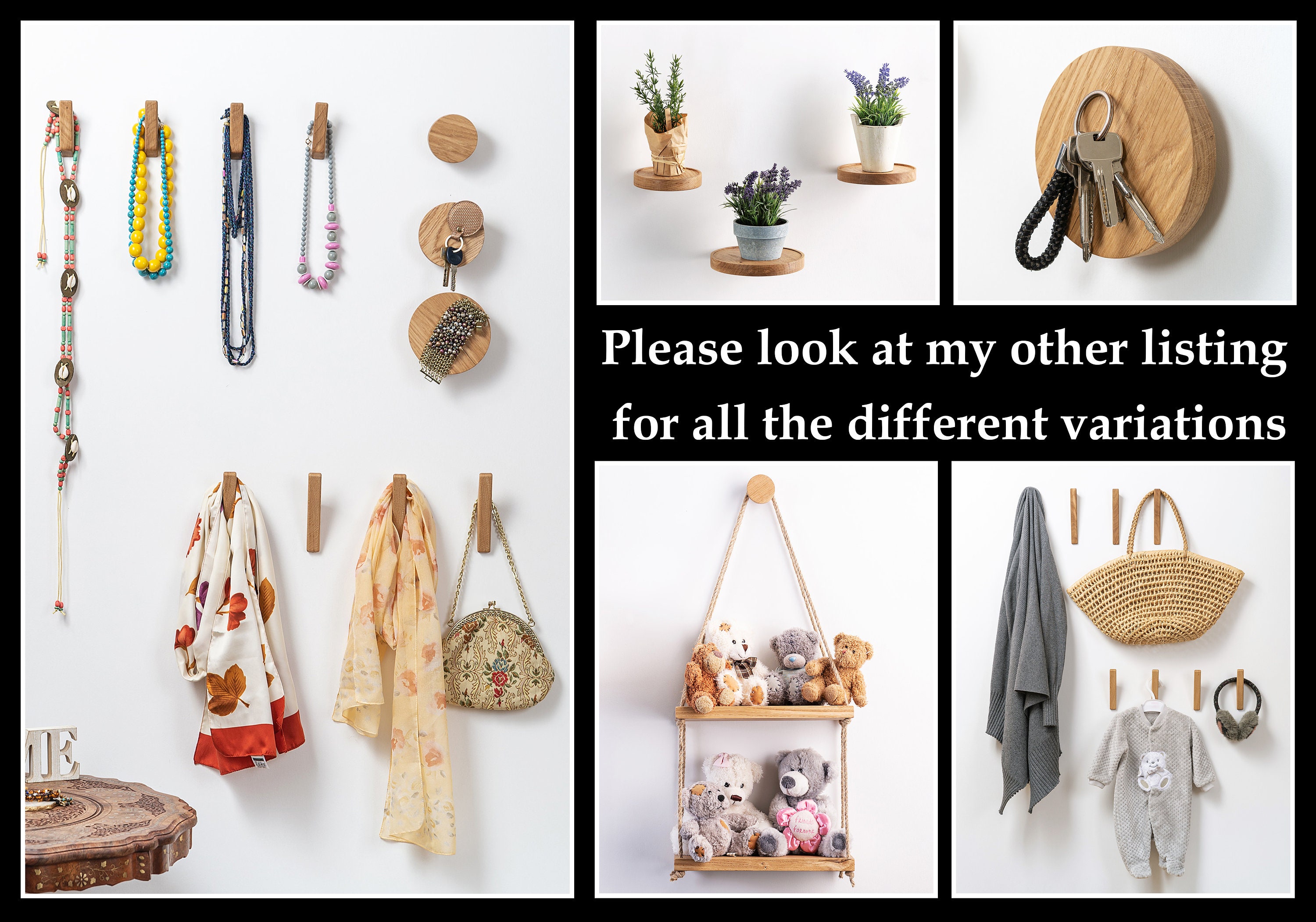 Big Wall Hook Wooden Wall Hooks Modern Coat Hooks - Etsy