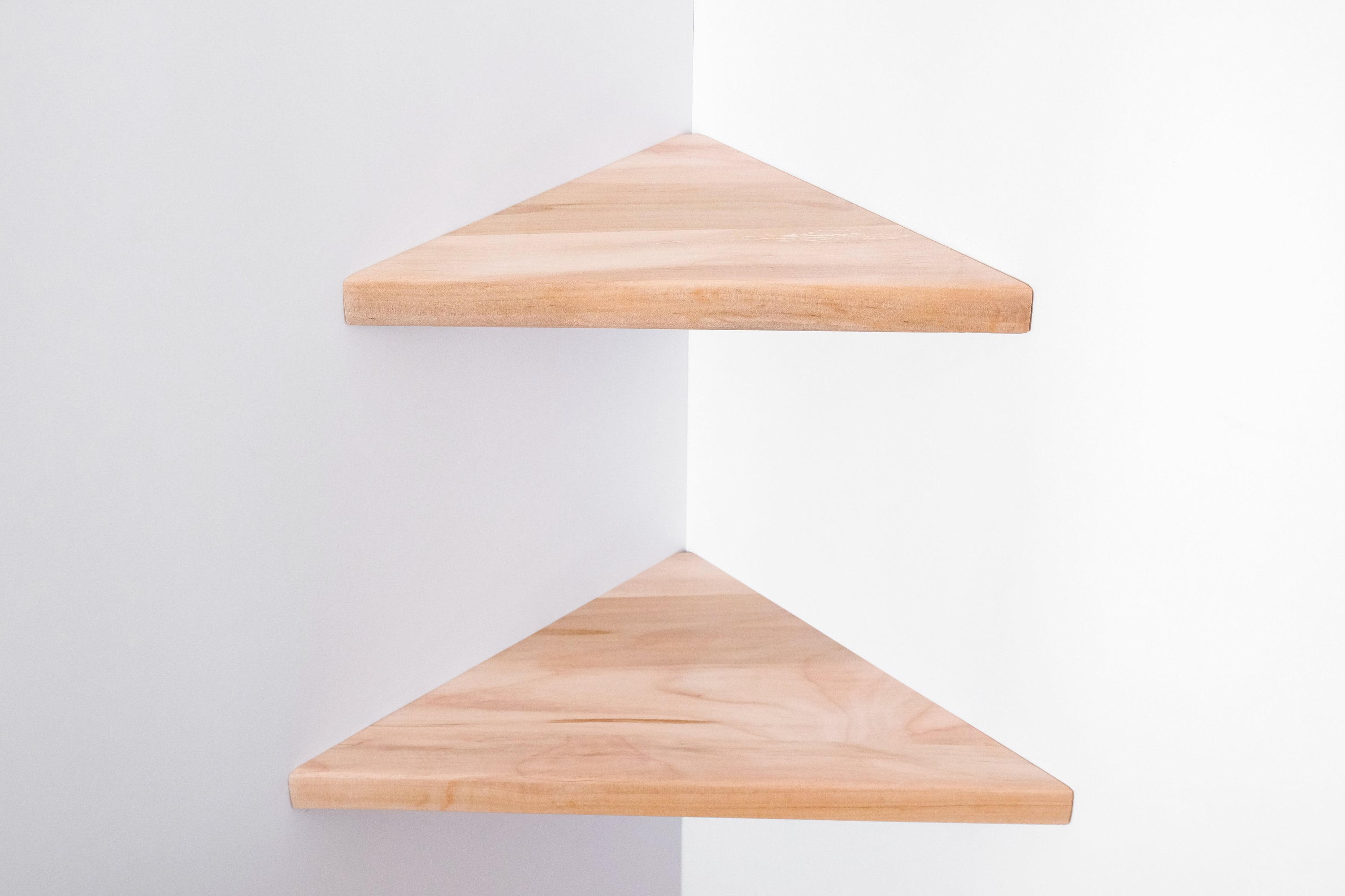 Triangular Wall Corner Shelf Made of Natural Wood Floating - Etsy