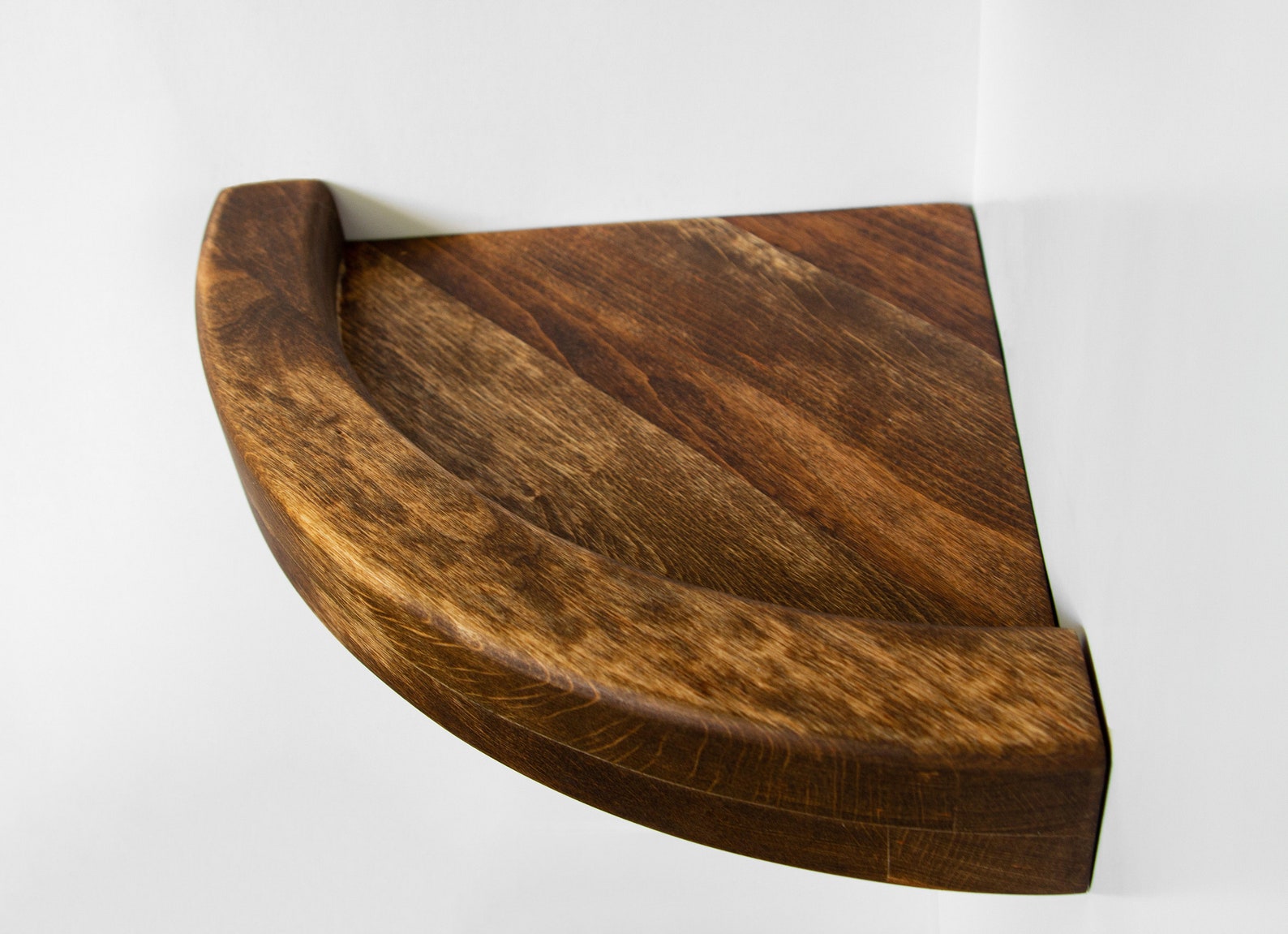 Corner Wooden Rounded Shelf With Edging Wall Shelf Plant - Etsy