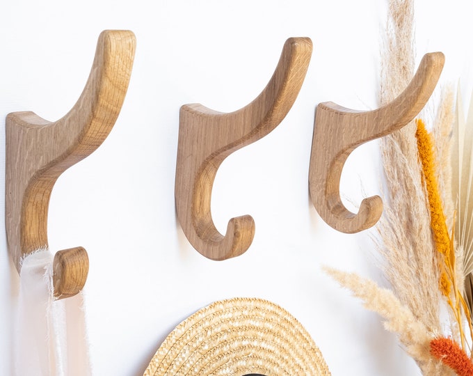 Big Wall Hook Wooden Wall Hooks Modern Coat Hooks - Etsy