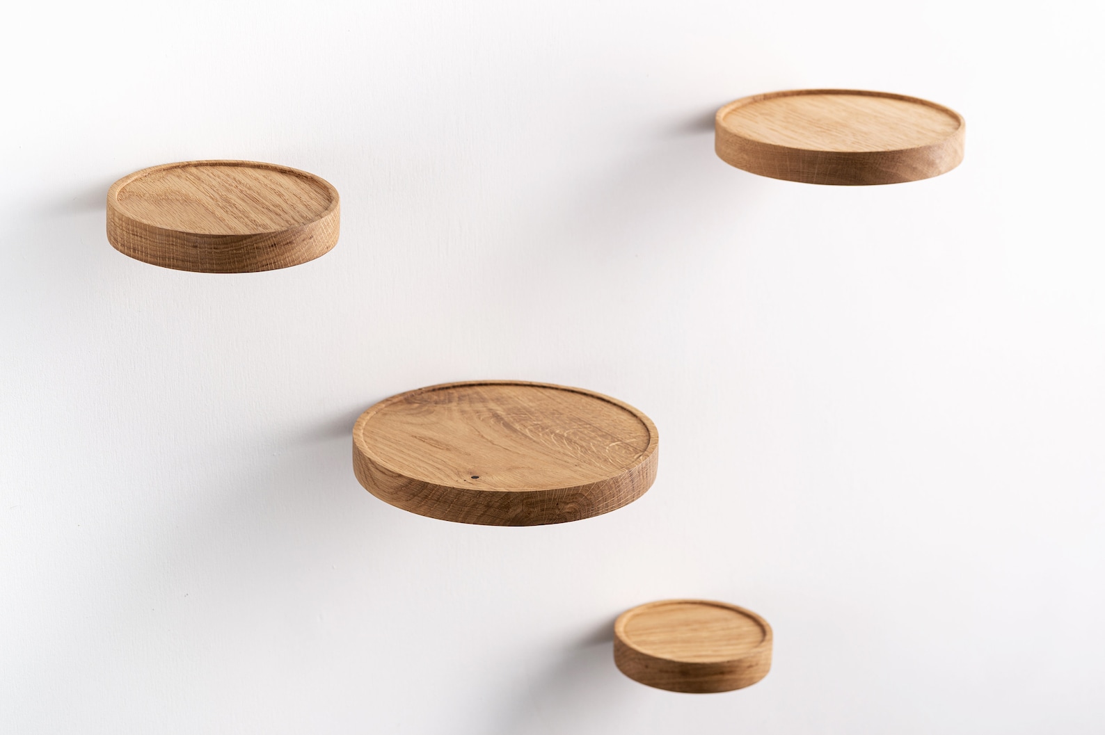 SET of Round Wooden Shelves Small Floating Shelf Modern - Etsy