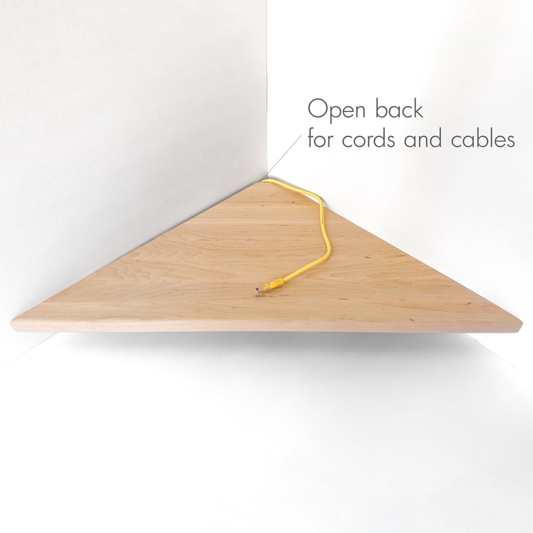Triangular Corner Shelf With Cut-off Inner Corner for Cables, Wall ...