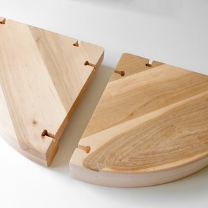 Corner Wooden Rounded Shelf With Edging, Wall Shelf, Plant Shelf ...