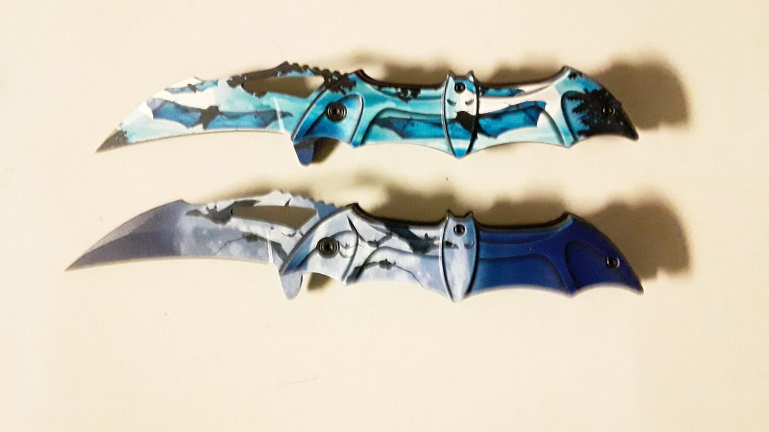 2 Knife Bundle Bat 8 Inch Single Blade Spring Assisted Pocket - Etsy